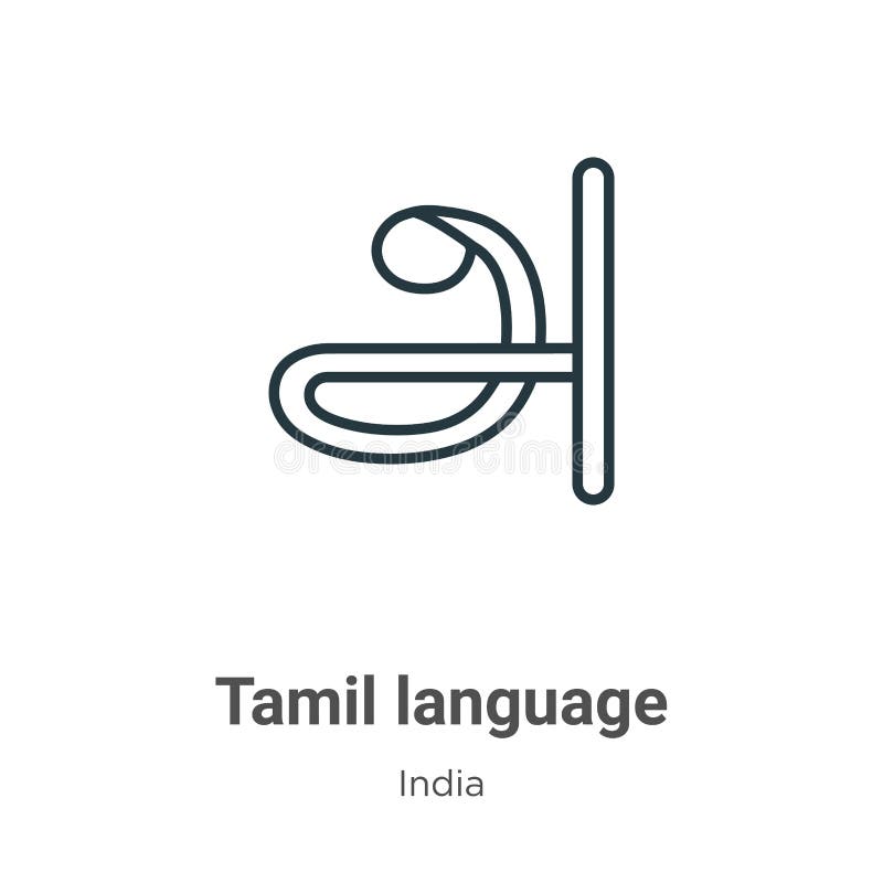 Tamil Language Outline Vector Icon. Thin Line Black Tamil Language Icon ...