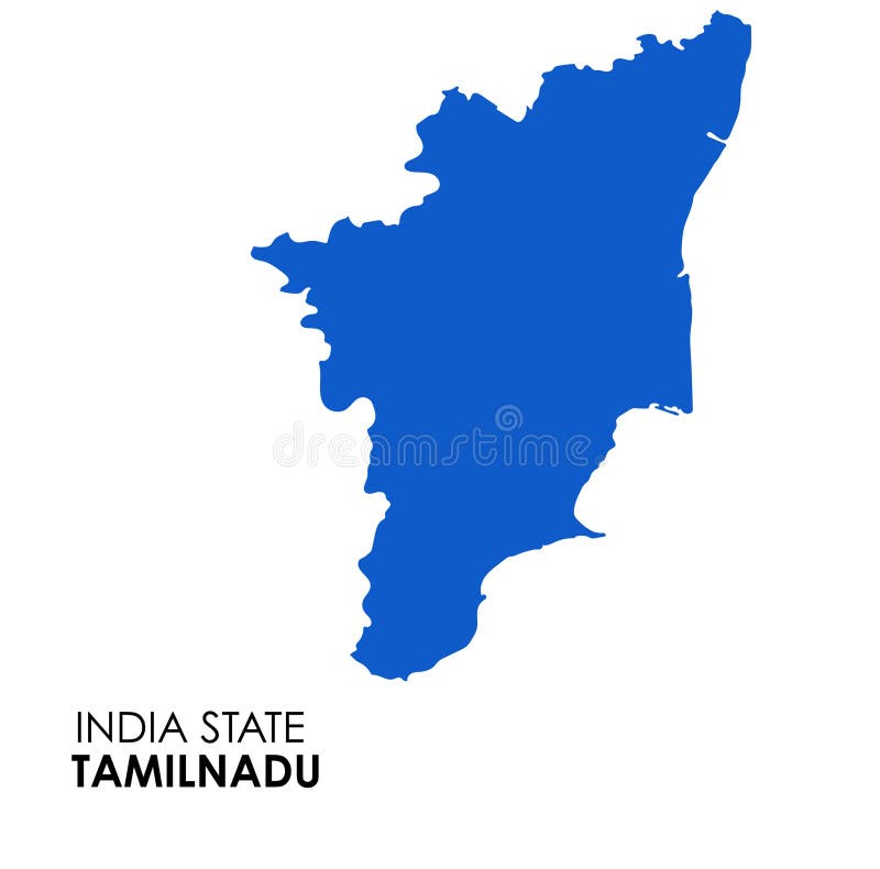 Tamil Nadu Map of Indian State. Tamil Nadu Map Vector Illustration ...
