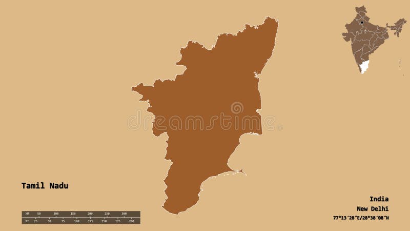 Tamil Nadu Map. District Ways Map Of Tamil Nadu With Name. Vector ...