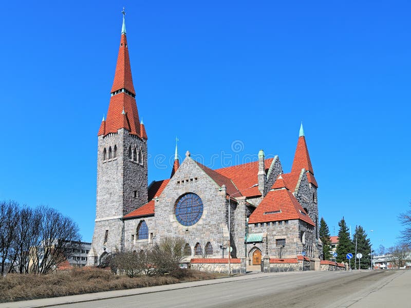 Tammerfors Domkyrka, Finland Arkivfoto - Bild av molnfritt, runt: 52113580
