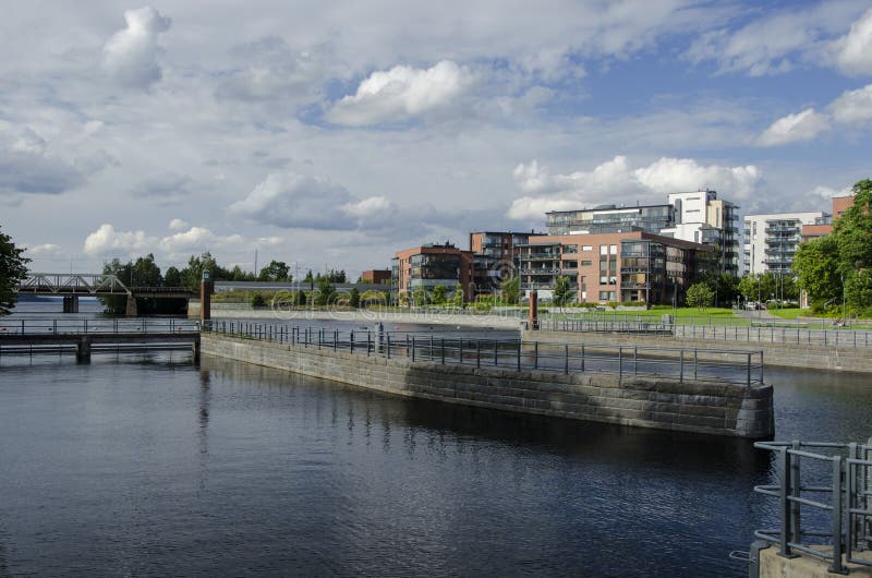 Landskap Av Den Tammerfors Staden Finland Arkivfoto - Bild av ovanf ...