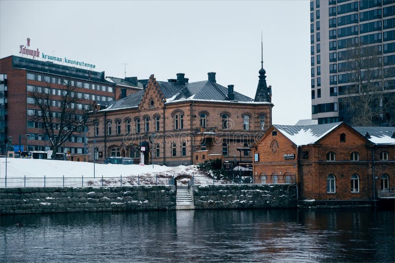 Landskap Av Den Tammerfors Staden Finland Arkivfoto - Bild av trä ...