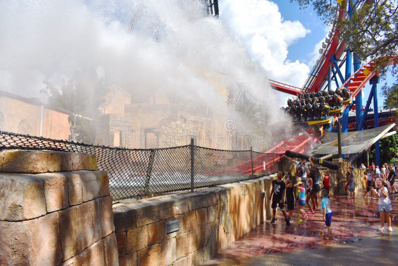 Children Waiting for Splashdown. the Splashdown is the First Element of ...