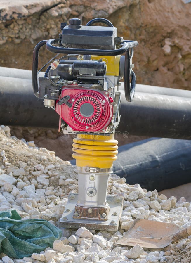 Tamping Machine at Construction Site Stock Image - Image of mechanical ...