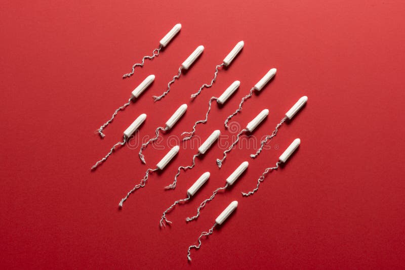 Tampons in Middle of Red ABackground Stock Image - Image of female ...