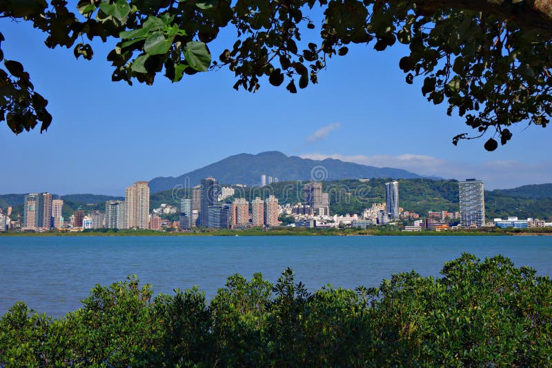 Panorama Of The Tamsui And Bali Districts Along The River In New Taipei ...