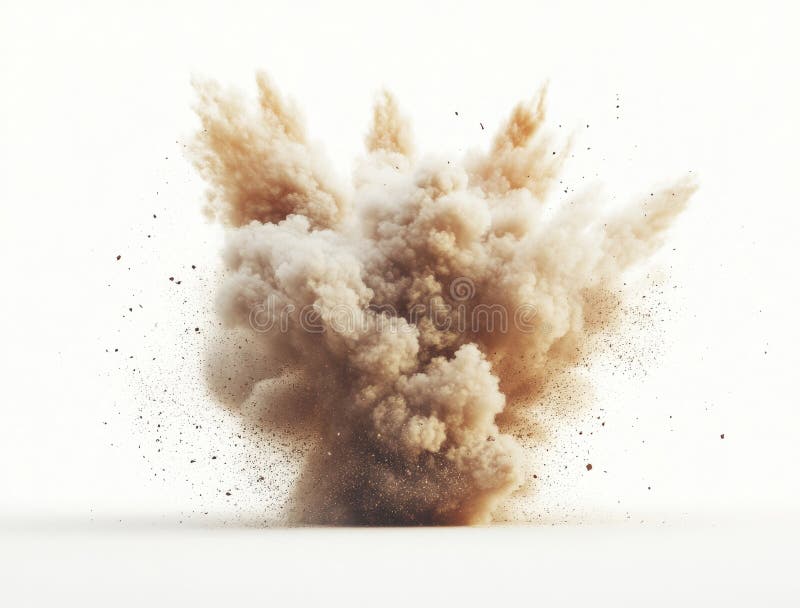Tan Dust Explosion Against White Background Stock Illustration ...