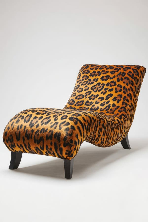Tan and Black Leopard Print Lounge Chair Stock Image - Image of ...