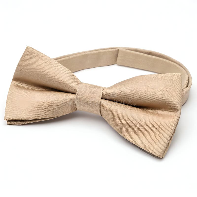 Tan Bow Tie Isolated on White Background Stock Illustration ...