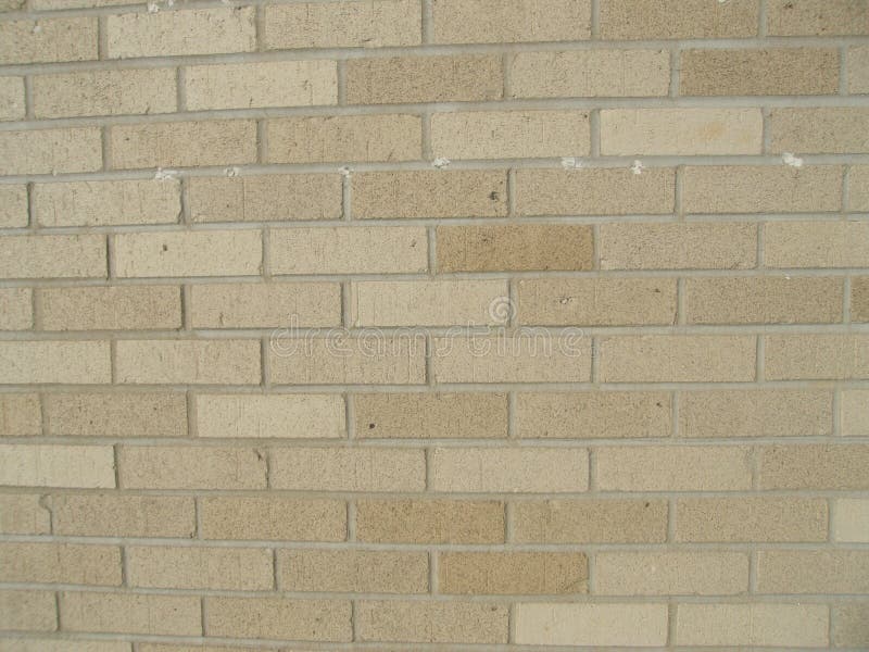 Tan Brick Building Wall Illuminated by Daylight 2 Stock Image - Image ...