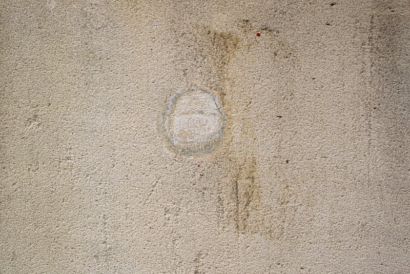 Light Brown Concrete Wall Texture with Plastered Hole. Background and ...