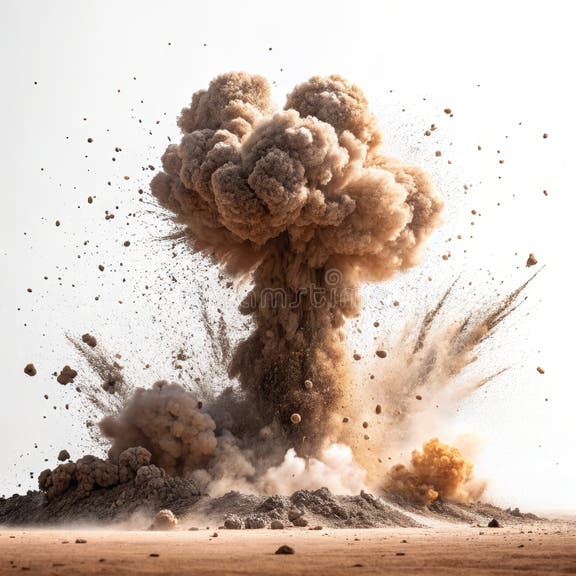 Tan Explosion Cloud High-Resolution Image, Dramatic Composition, Dust ...
