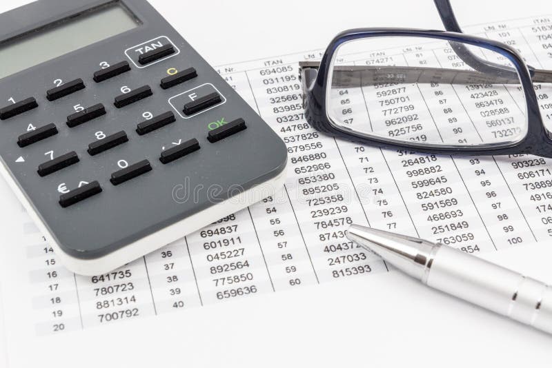 TAN Generator, Glasses, Pen and TAN List for Online Banking Stock Image ...