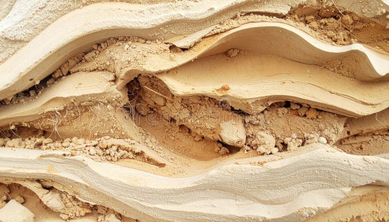 Tan Layered Sandstone Cross Section Texture with Horizontal Wave ...