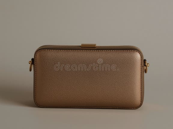 Tan Leather Crossbody Bag with Gold Hardware Stock Illustration ...