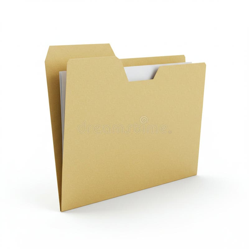 A Tan Manila Folder Containing Sheets of Paper is Standing Upright on a ...