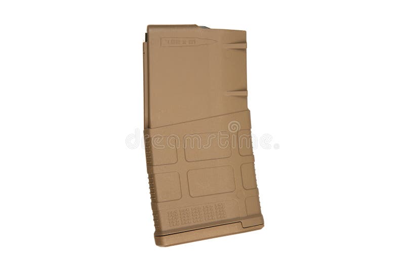 A Robust Tan-colored Rifle Magazine for 7.62x51 Caliber, Designed with ...