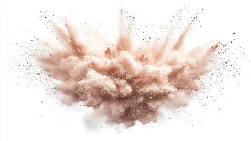 A Tan Powder Explosion Isolated on a White Background Stock ...