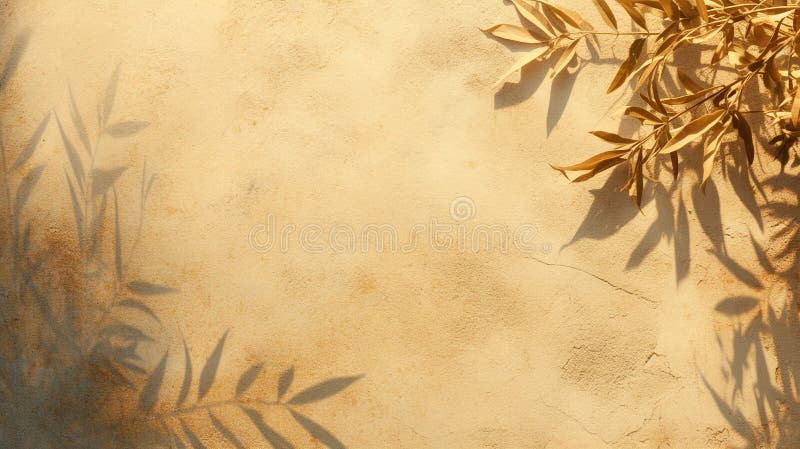 Branch shadows on tan wall stock illustration. Illustration of warm ...