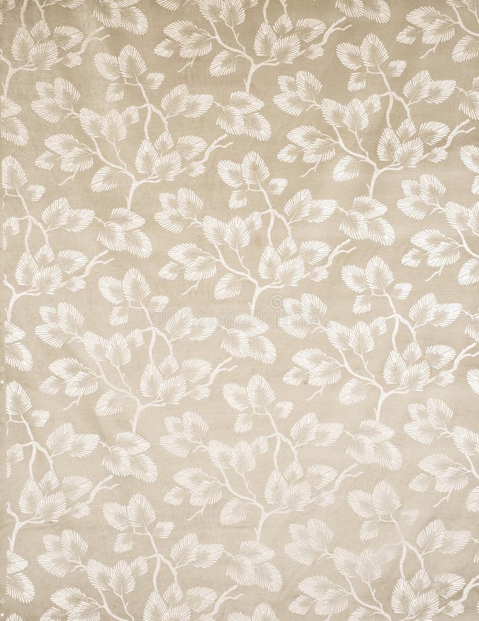 Tan Wallpaper with Leaves on Branches Pattern Swatch Stock Photo ...