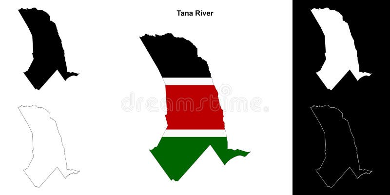 Tana River outline map stock illustration. Illustration of county ...
