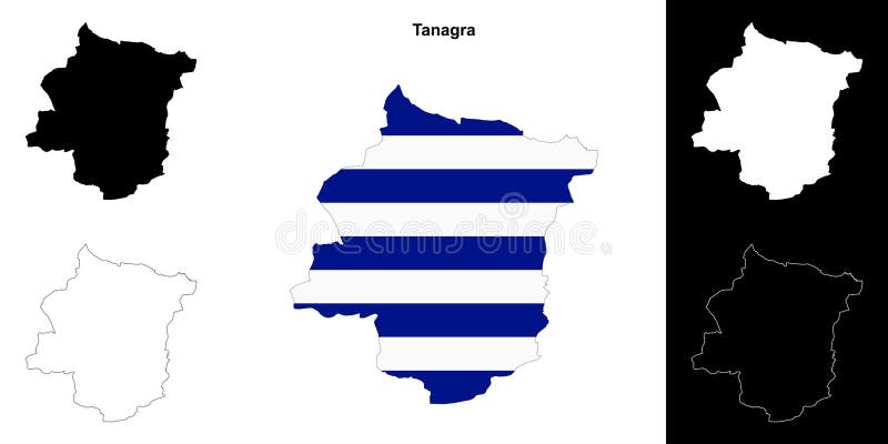 Tanagra outline map stock vector. Illustration of municipality - 379305022