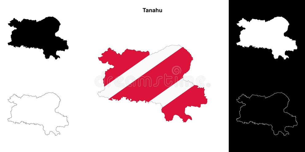 Tanahu outline map stock vector. Illustration of contour - 371577224