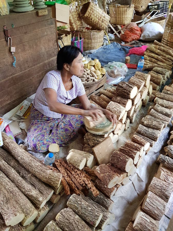 Tanaka in Morning Market Bagan Burma Editorial Image - Image of tanaka ...