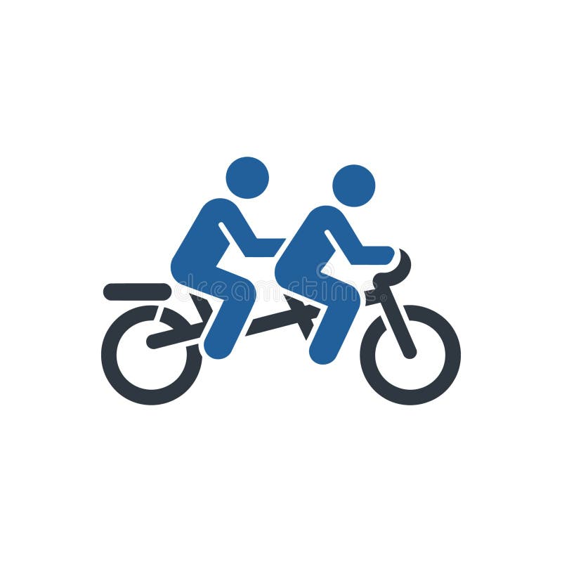 Tandem Bicycle Riding Icon stock vector. Illustration of icon - 349823892