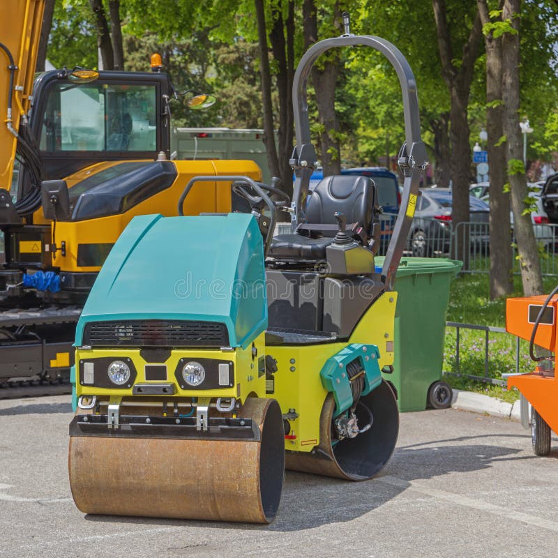 Tandem Compact Roller stock photo. Image of roller, machine - 366032742