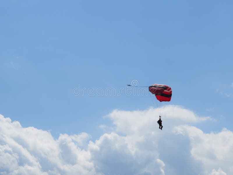 Tandem, jump, bottom view. stock photo. Image of jump - 215691302