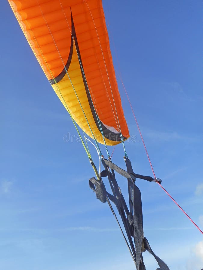 Tandem Paraglide Wing Flying Stock Photo - Image of cloud, flight ...