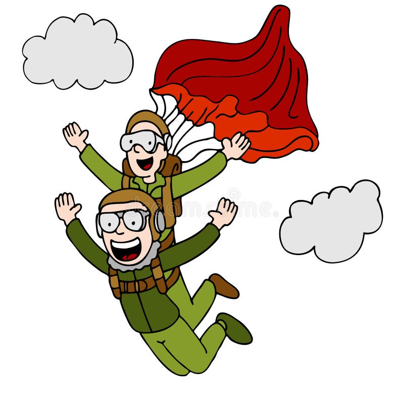 Tandem Sky Diving stock vector. Illustration of instructor - 21117215