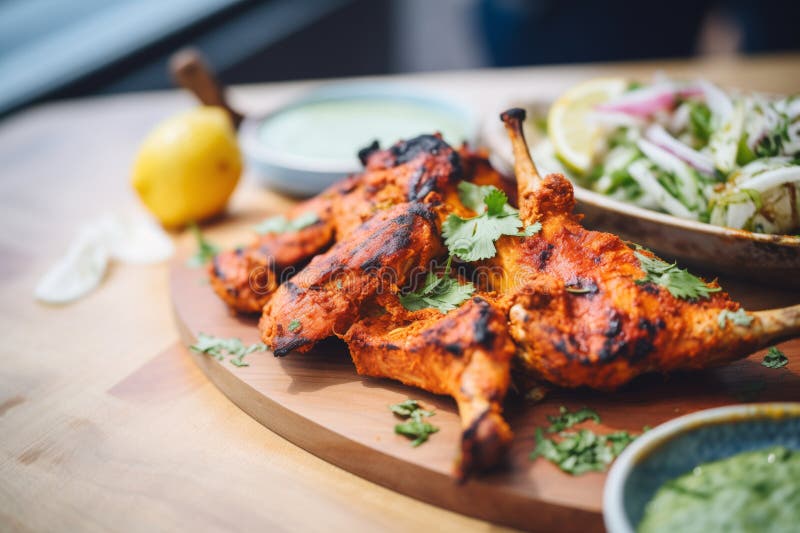 Tandoori Chicken with Char Marks Stock Image - Image of marinated ...