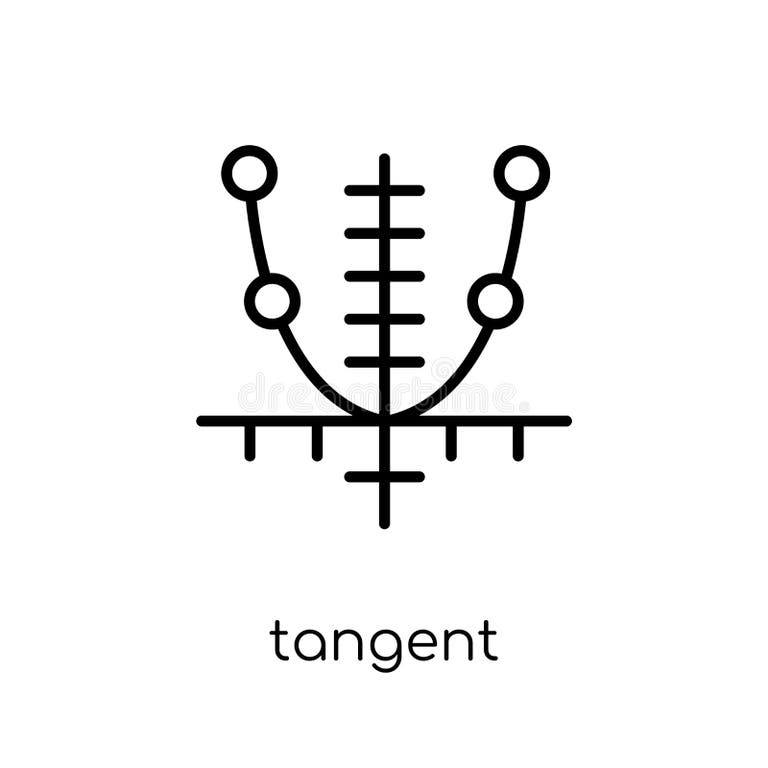 Tangent Icon. Trendy Modern Flat Linear Vector Tangent Icon on W Stock ...