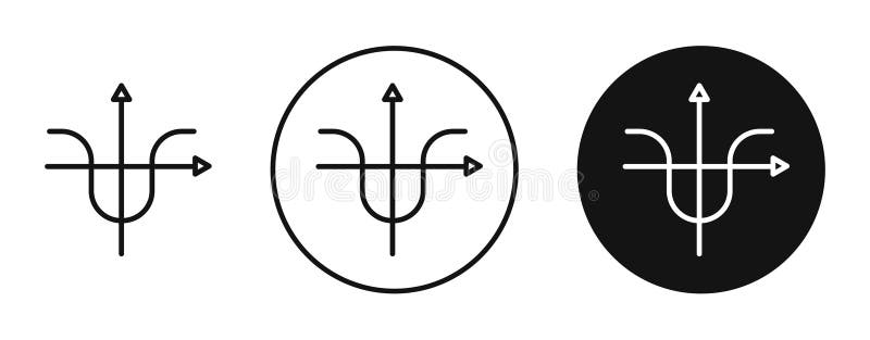 Tangent Thin Line Vector Icon Set Stock Vector - Illustration of ...