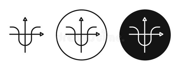 Tangent Thin Line Vector Icon Set Stock Vector - Illustration of ...