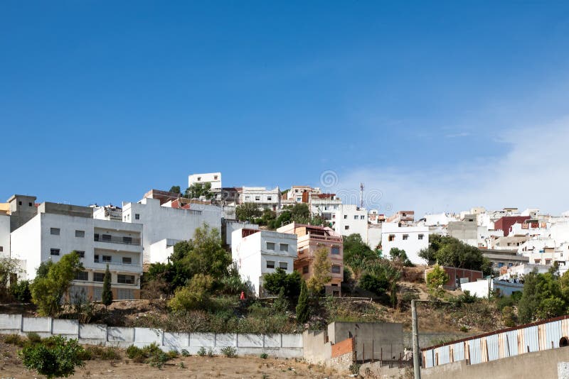 Tanger Marokko stock foto. Image of blauw, moslim, gebouwen - 44795596