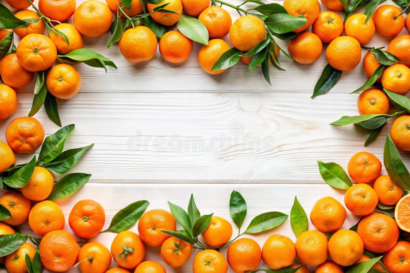Tangerine Border Design with Copy-Space for Text Stock Illustration ...