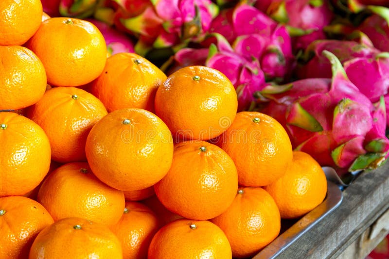 Tangerine Fruits on the Local Market Stock Image - Image of leaves ...
