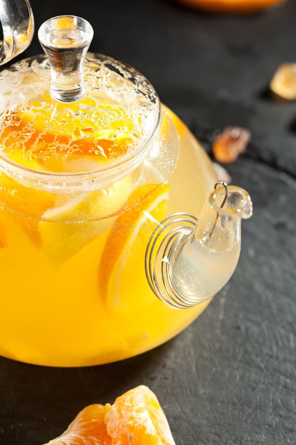 Tangerine Ginger Tea stock image. Image of glass, caffeinefree - 78270031