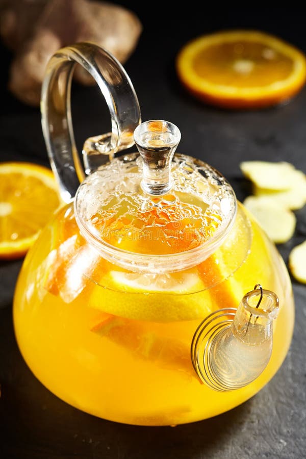 Tangerine Ginger Tea stock photo. Image of glass, food - 81530488