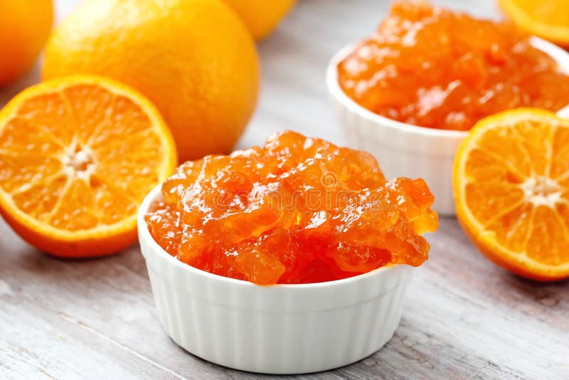 Tangerine Jam with Fresh Fruit Stock Photo - Image of kitchen, ripe ...