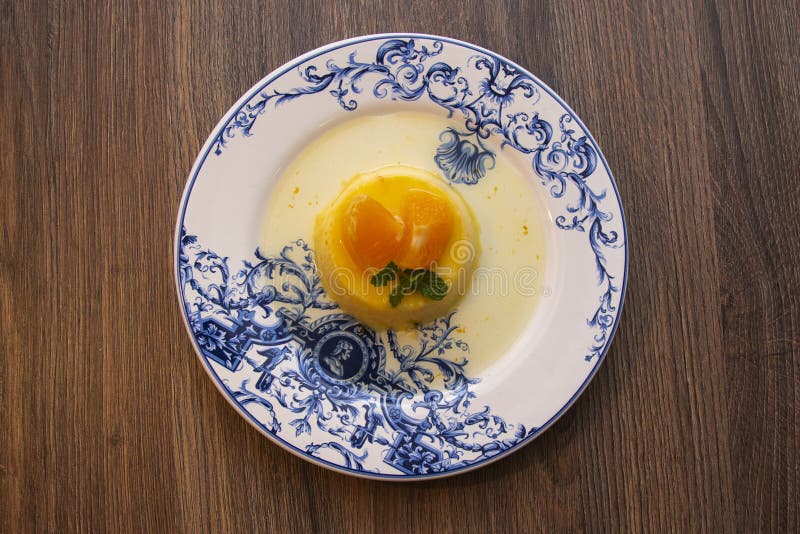Tangerine Pudding - Caramelized Pudding Dessert with Tangerine Stock ...
