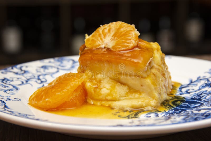Tangerine Pudding - Caramelized Pudding Dessert with Tangerine Stock ...