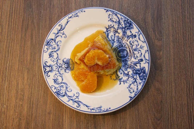 Tangerine Pudding - Caramelized Pudding Dessert with Tangerine Stock ...