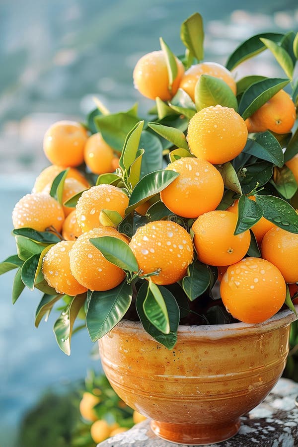 Tangerine Tree with Ripe Orange Tangerines. Generated AI. Stock ...