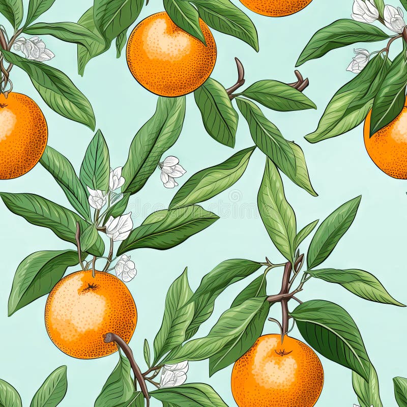Tangerines with Shadow Pattern Banner Wallpaper Stock Image - Image of ...