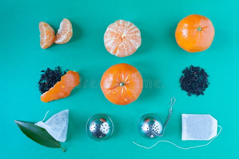 Tangerines Tea Deconstructed Stock Photo - Image of flavor, natural ...