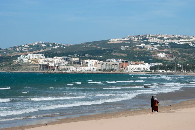 Tangier beach stock photo. Image of background, tourism - 93413306